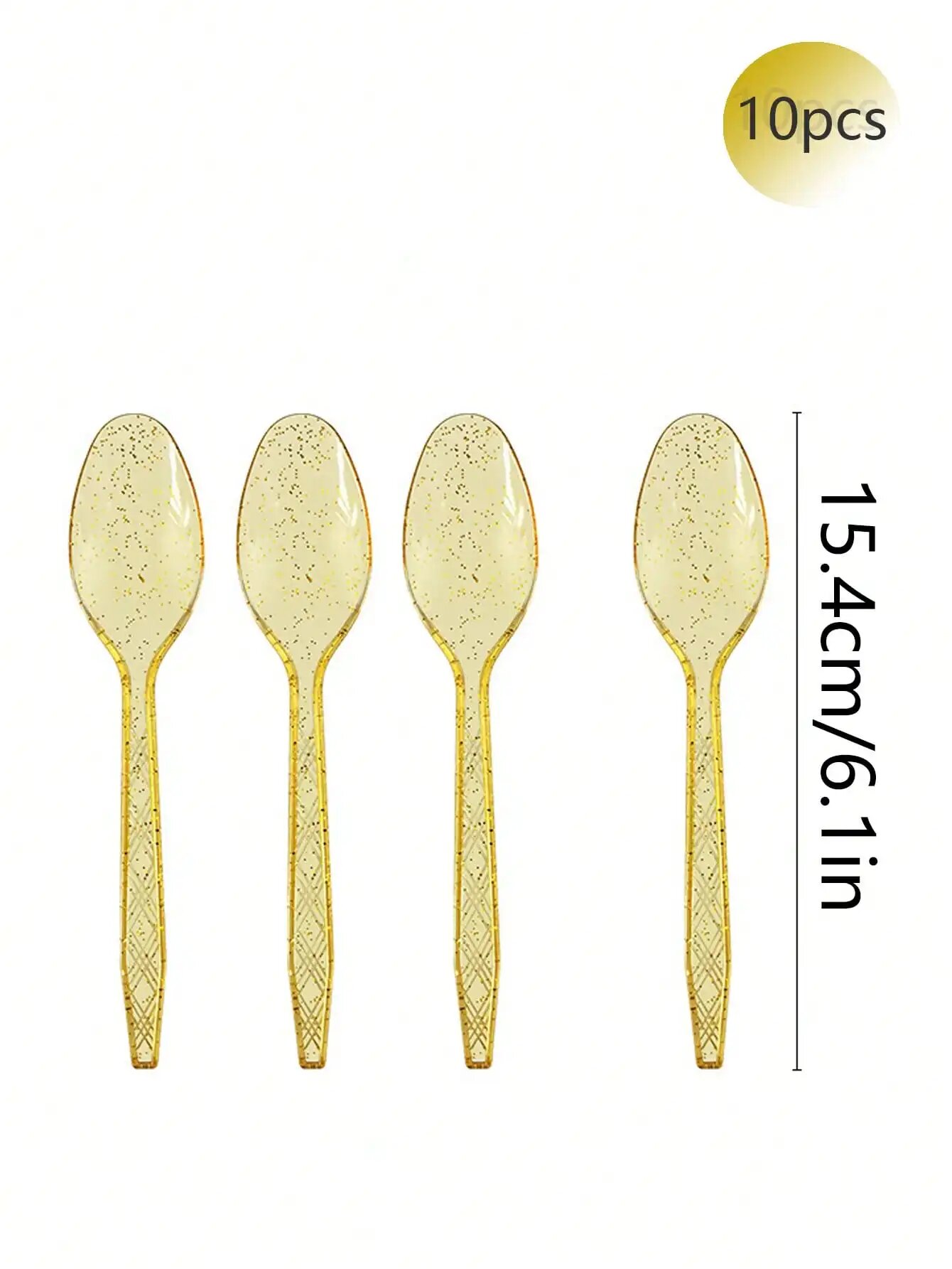Одноразовая пластиковая посуда 10 шт. 10pcs yellow spoon