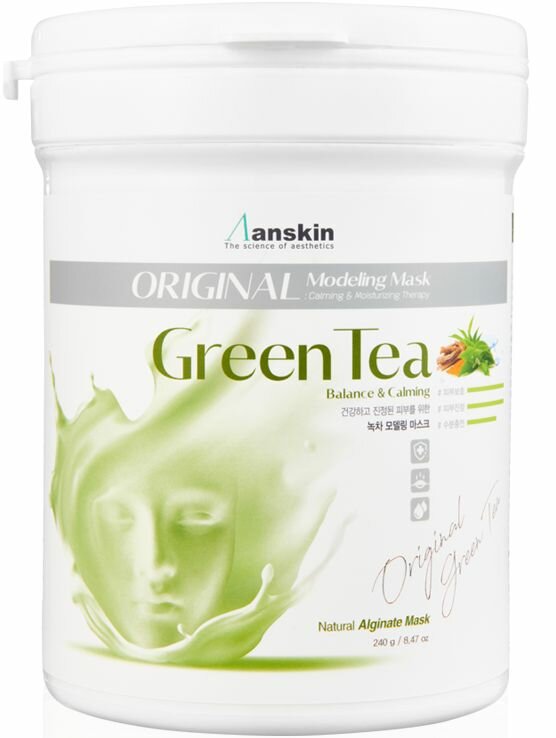 Альгинатная маска антиоксидантная для проблемной кожи Anskin Green Tea Modeling Mask, 240г
