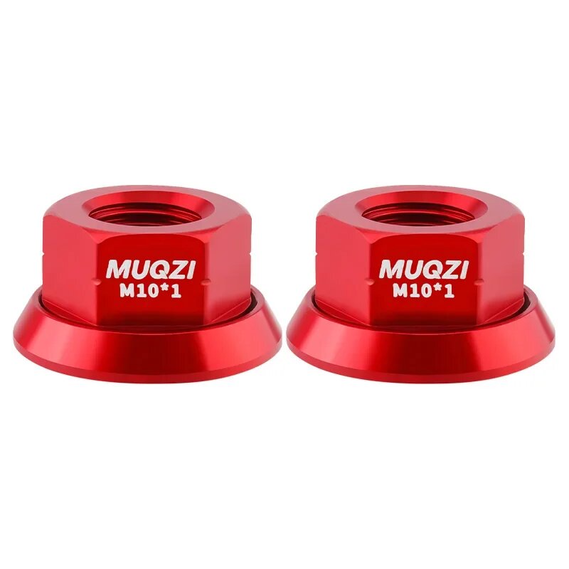 MUQZI Гайки оси ступицы велосипеда, M10-1.0 Red, 2 шт.