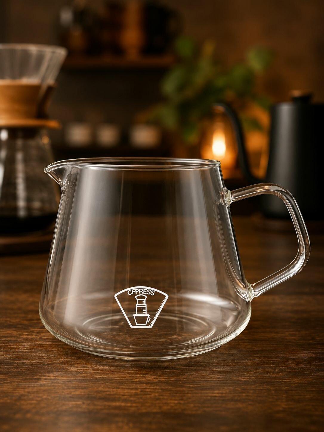 Чайник сервер для кофе CFPRESS Coffee Server, 400 мл, из боросиликатного стекла — фото 1