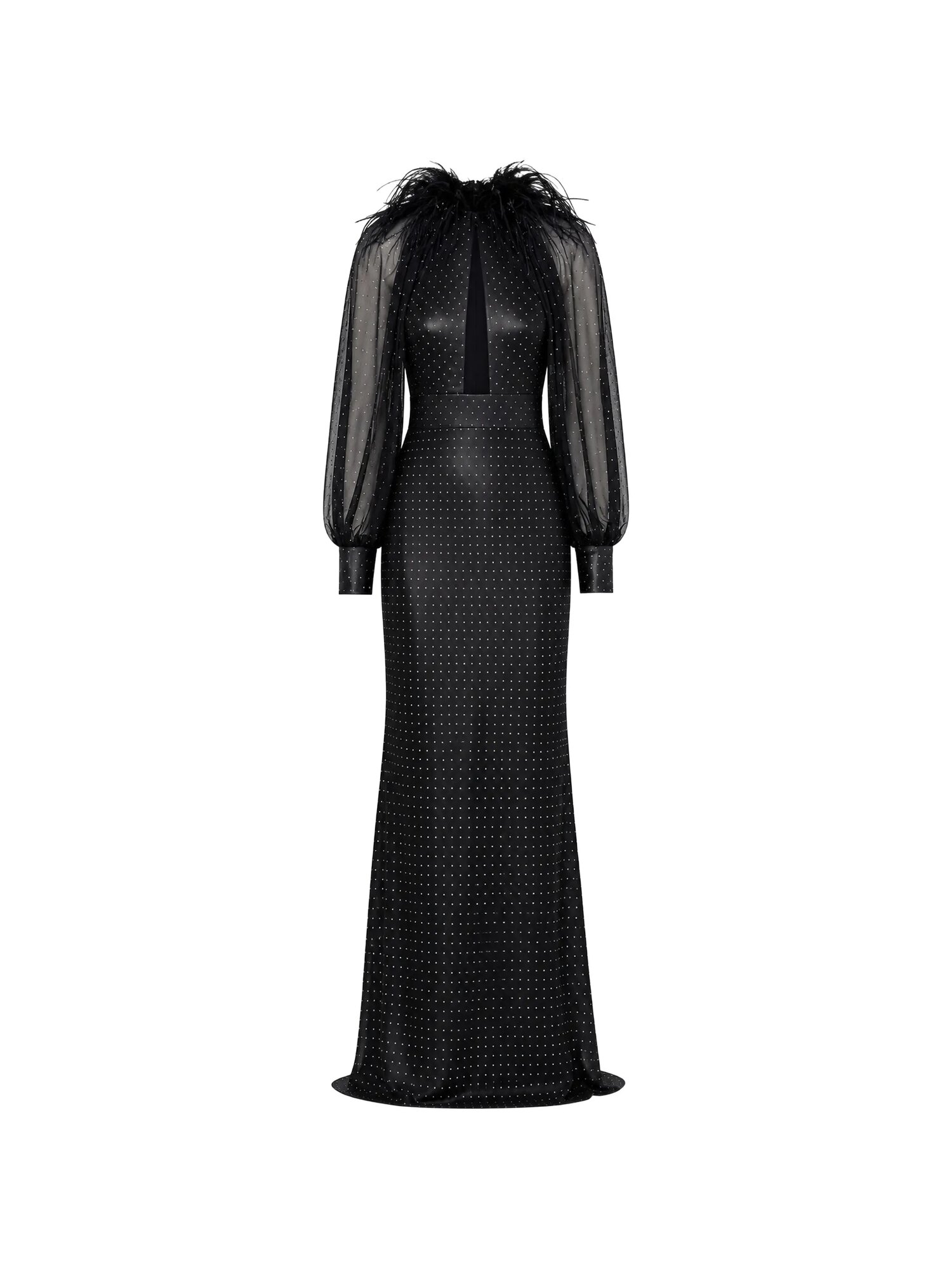 Платье Feather-trim crystal-embellished dress
