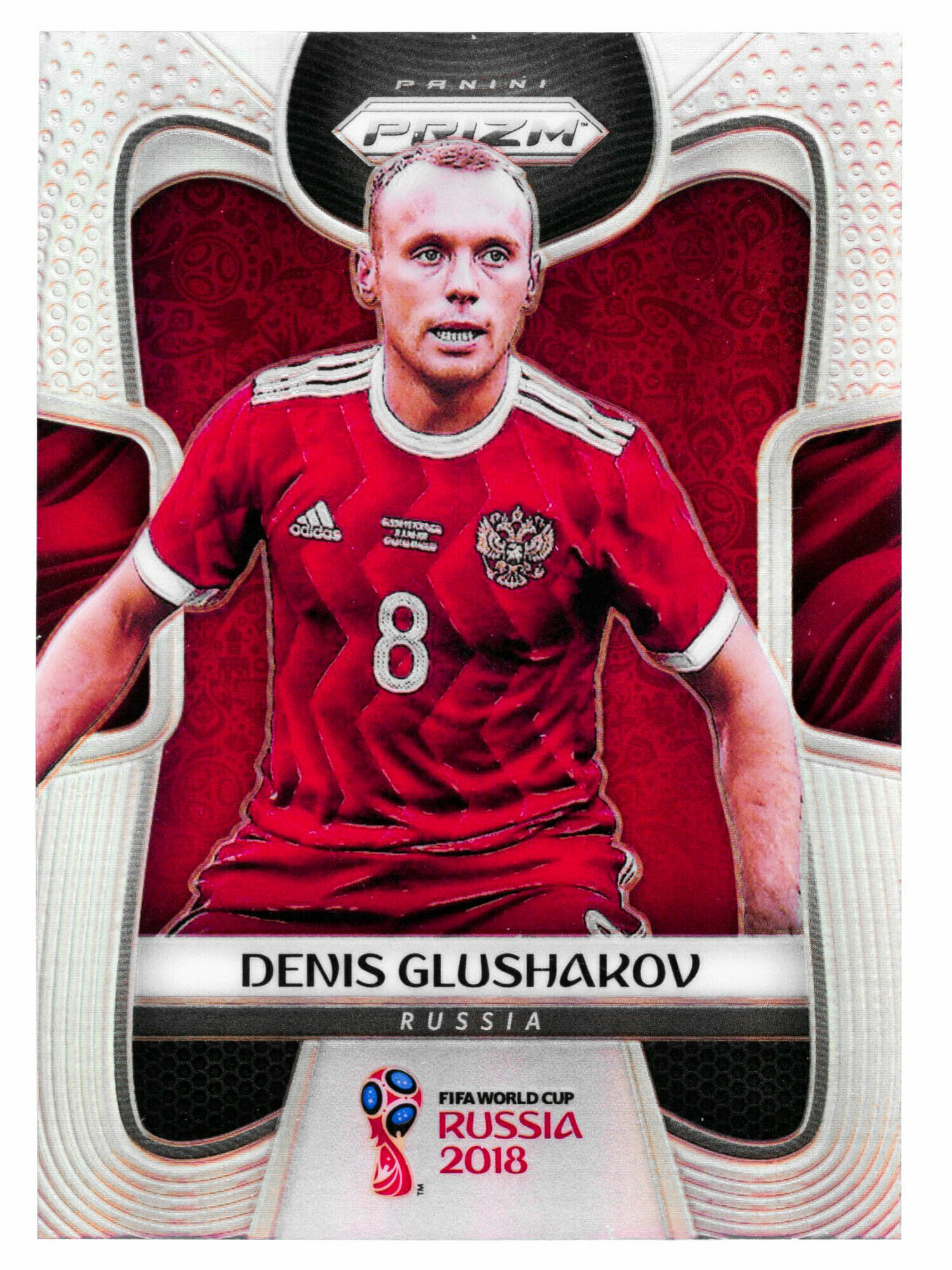 Коллекционная карточка Panini Prizm FIFA World Cup Russia 2018: #168 Denis Glushakov - Base