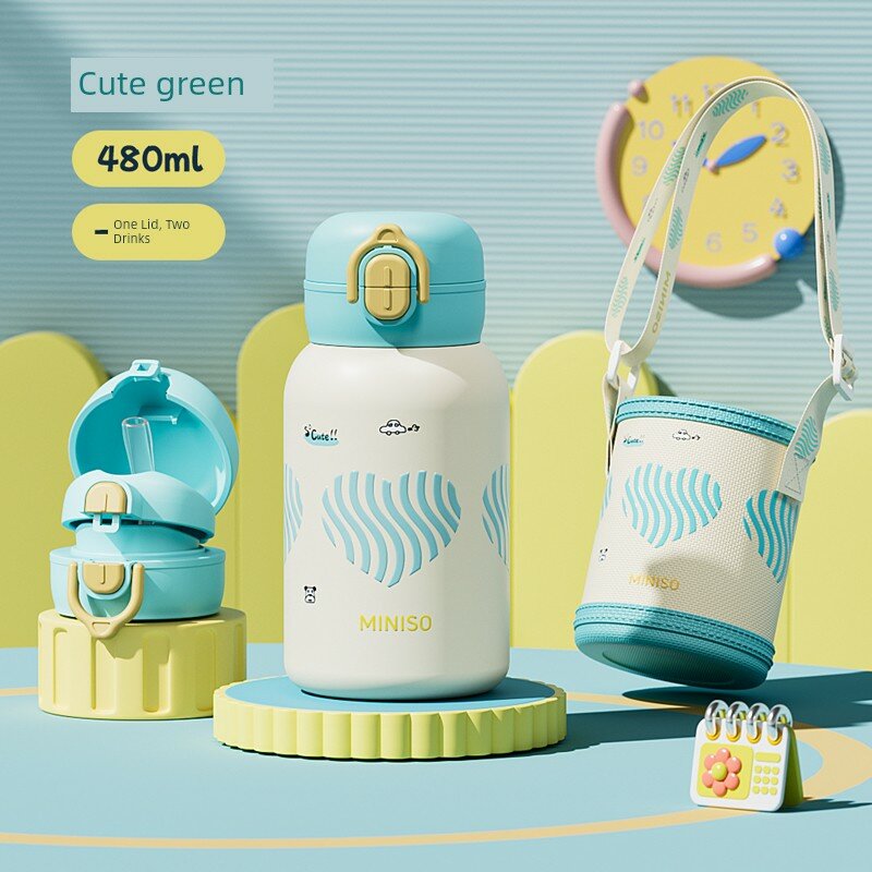 Детский термос MINISO, известный бренд, для мальчиков и девочек, походящих в школу, специально для школьников,