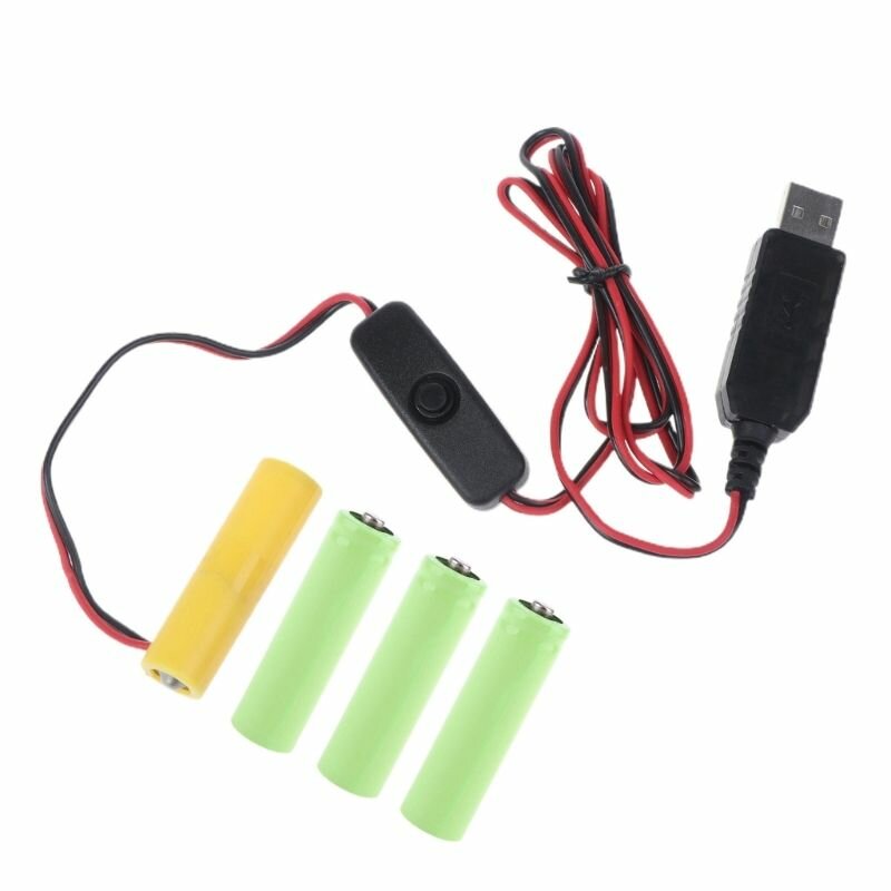 USB-преобразователь питания AA Battery Eliminator заменяет 4шт батареек типа АА 1,5 В заменитель батареек АА блок питания от USB для устройств