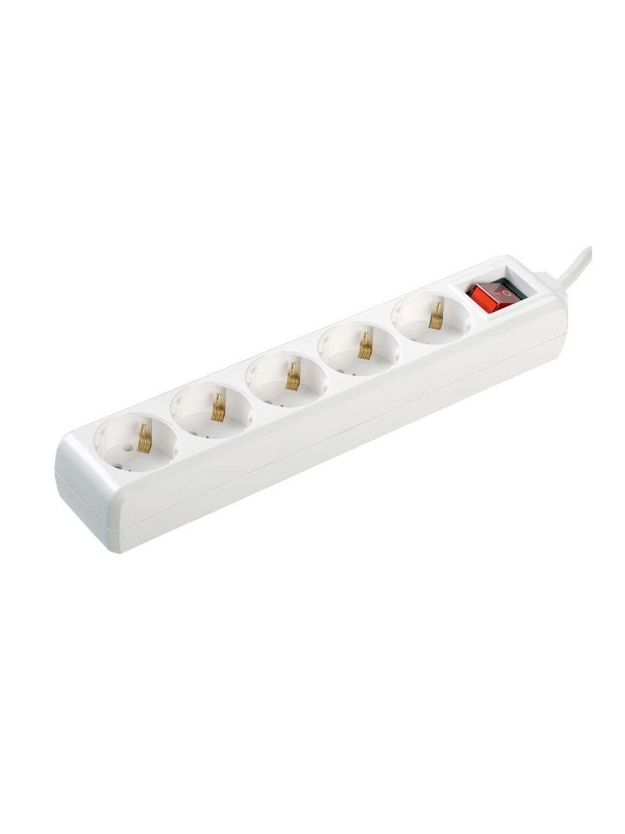 Удлинитель IEK WYP10-16-05-05-ZK-N 5х5м с заземл. 16А IP20 У05К 2P+PE 250В 3х1 с выкл.