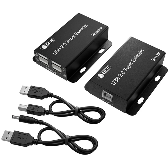 Удлинитель USB 2.0 по витой паре до 50М Greenconnect GCR-55791 GCR — фото 1