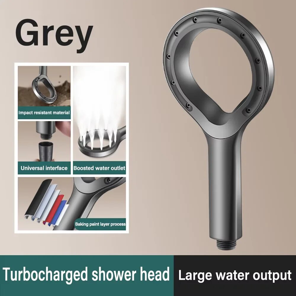 Душевая лейка ABS пластик однорежимная grey