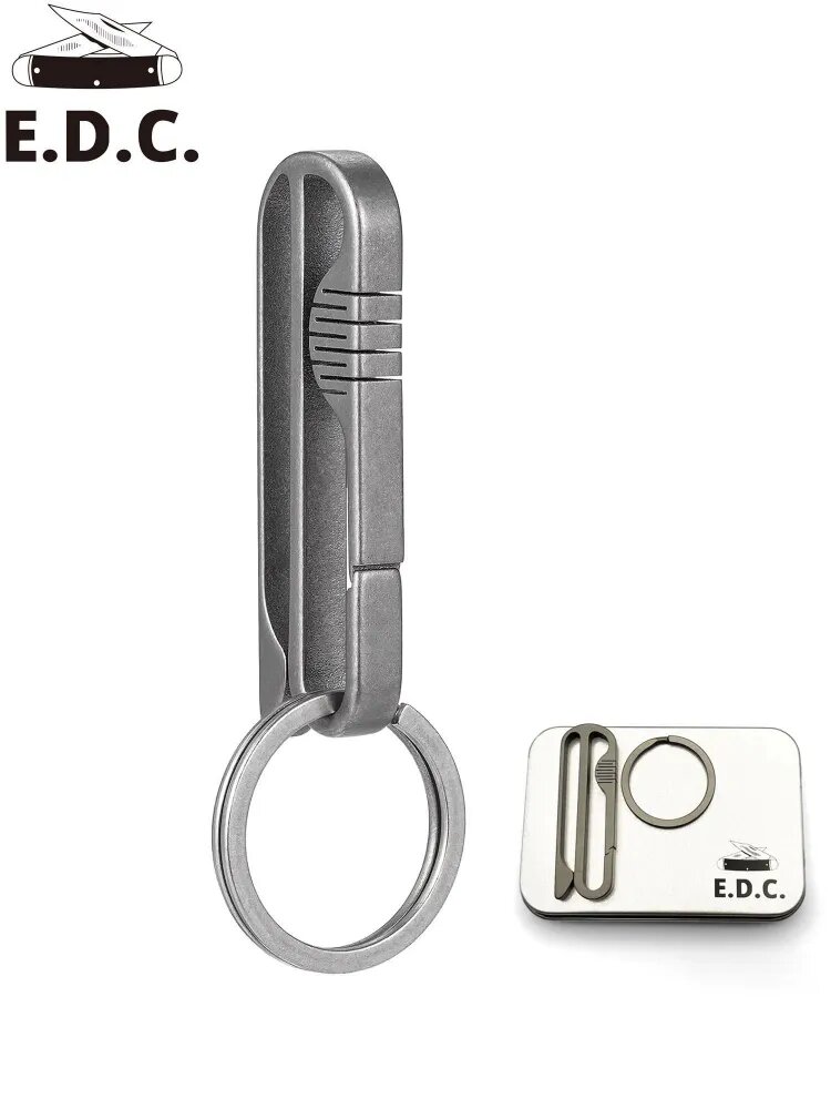 EDC Пряжка для ремня металлическая, брелок-зажим из титанового сплава, аксессуар для ключей