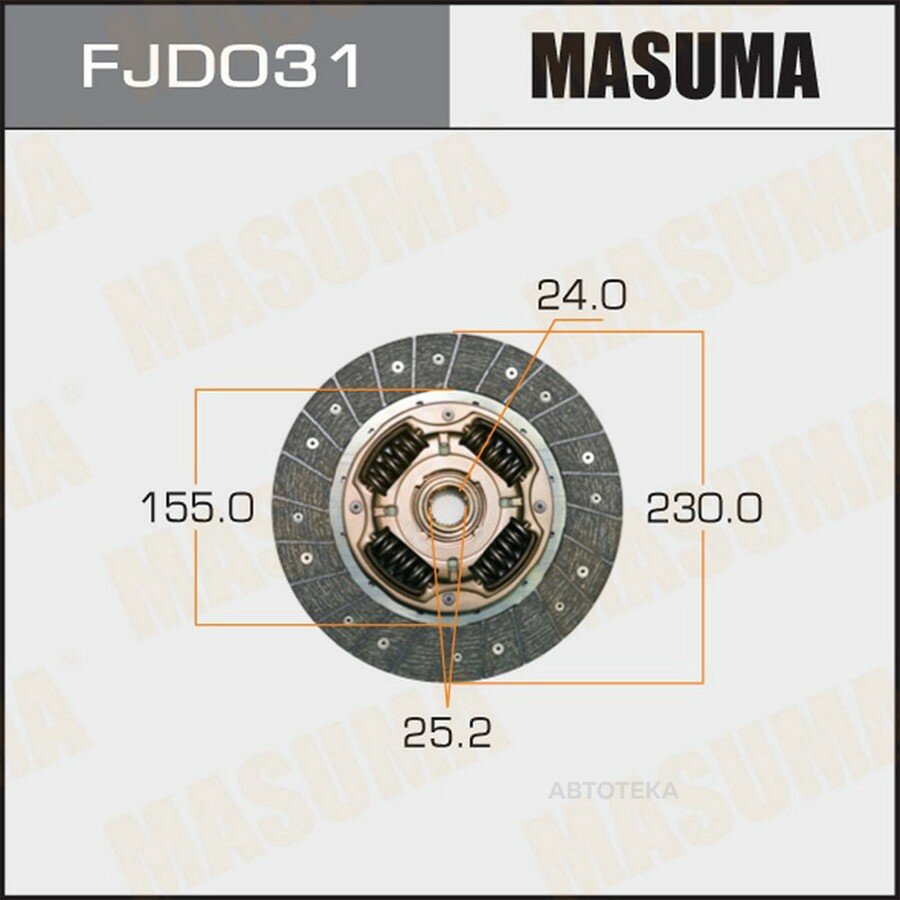 Диск сцепления SUBARU 230х155х24х25.2 MASUMA FJD031