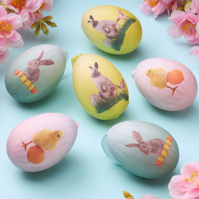 Пасхальные украшения Яйца - Пасхальный Кролик 7 см, 6 шт, подвеска, Koopman, 765031860-1