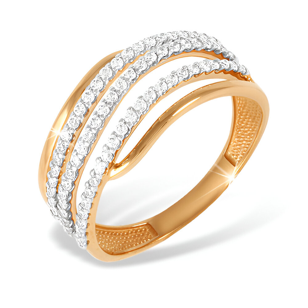 Кольцо, красное золото, 585 проба, фианит