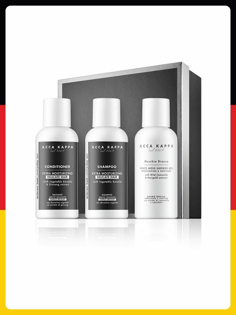 Средство для душа Acca Kappa Muschio Bianco Set mit Shower Gel & Hair Care