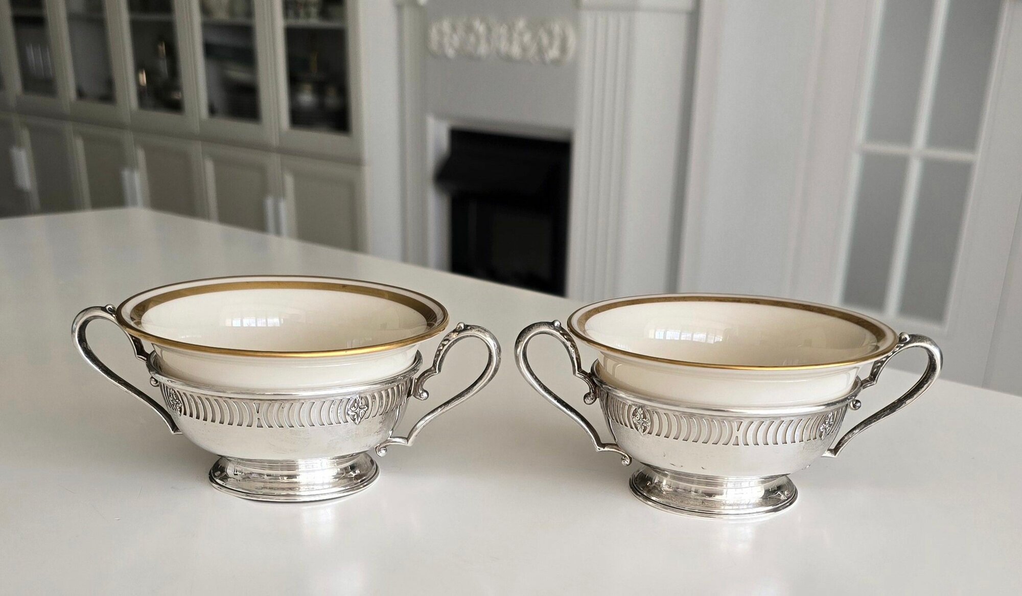 Антикварные серебрянные креманки США