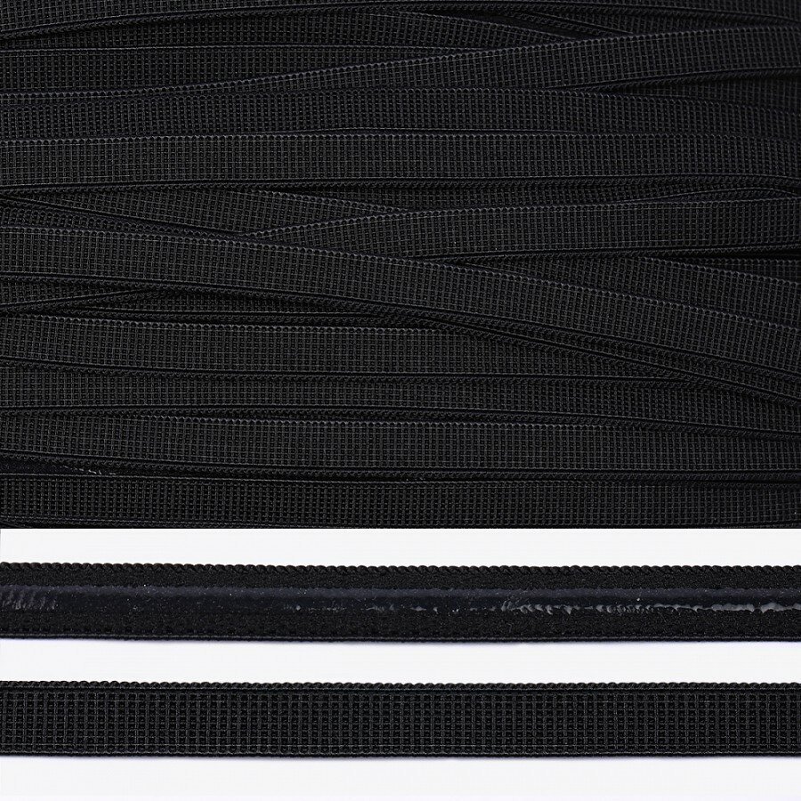 Резинка TBY бельевая с силиконом 8мм цв. F322 черный уп.50м