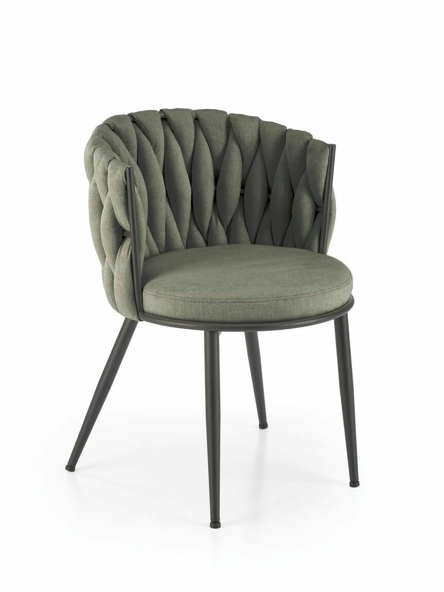 Стул кухонный HALMAR K516 оливковый/черный, металл/ткань NEA #73