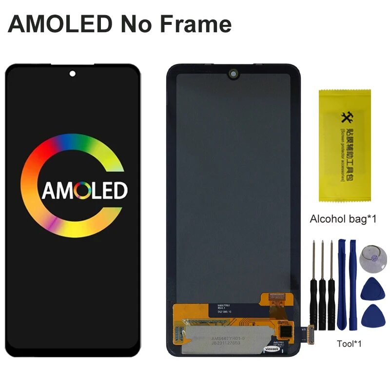 6,67" AMOLED для Xiaomi Redmi Note 12 Pro 4G 2209116 Цифровой сенсорный экран AG с ЖК-дисплеем и рамкой для Redmi Note 12 Pro 4G AMOLED No Frame
