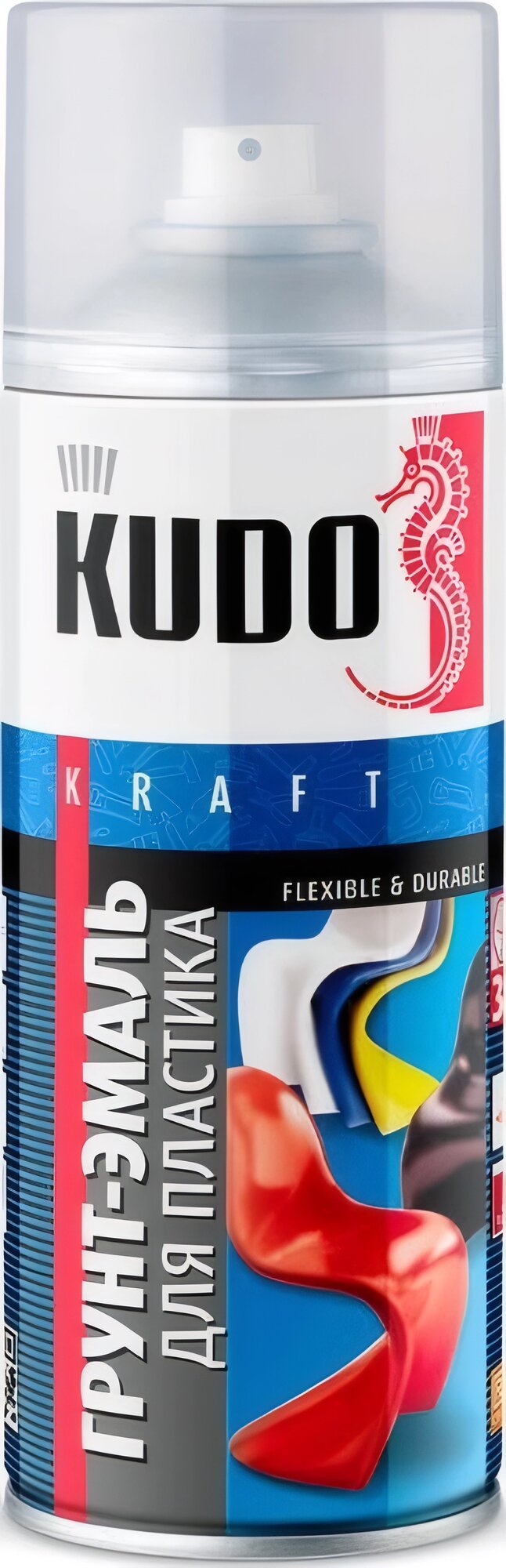 Грунт-эмаль KUDO KU-6006 для пластика красная 520мл