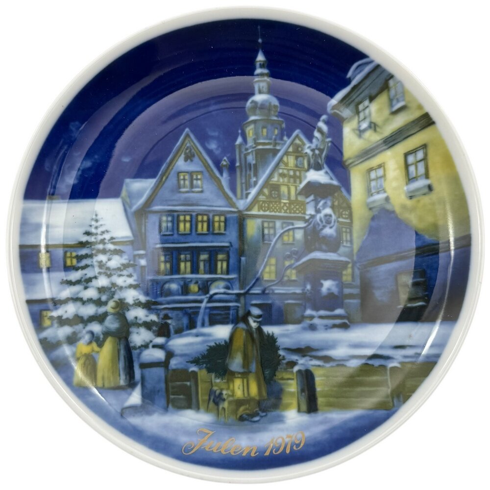 Тарелка декоративная "Рождество 1979", 19.5 см, фарфор, кобальт, Royal Tettau, Германия