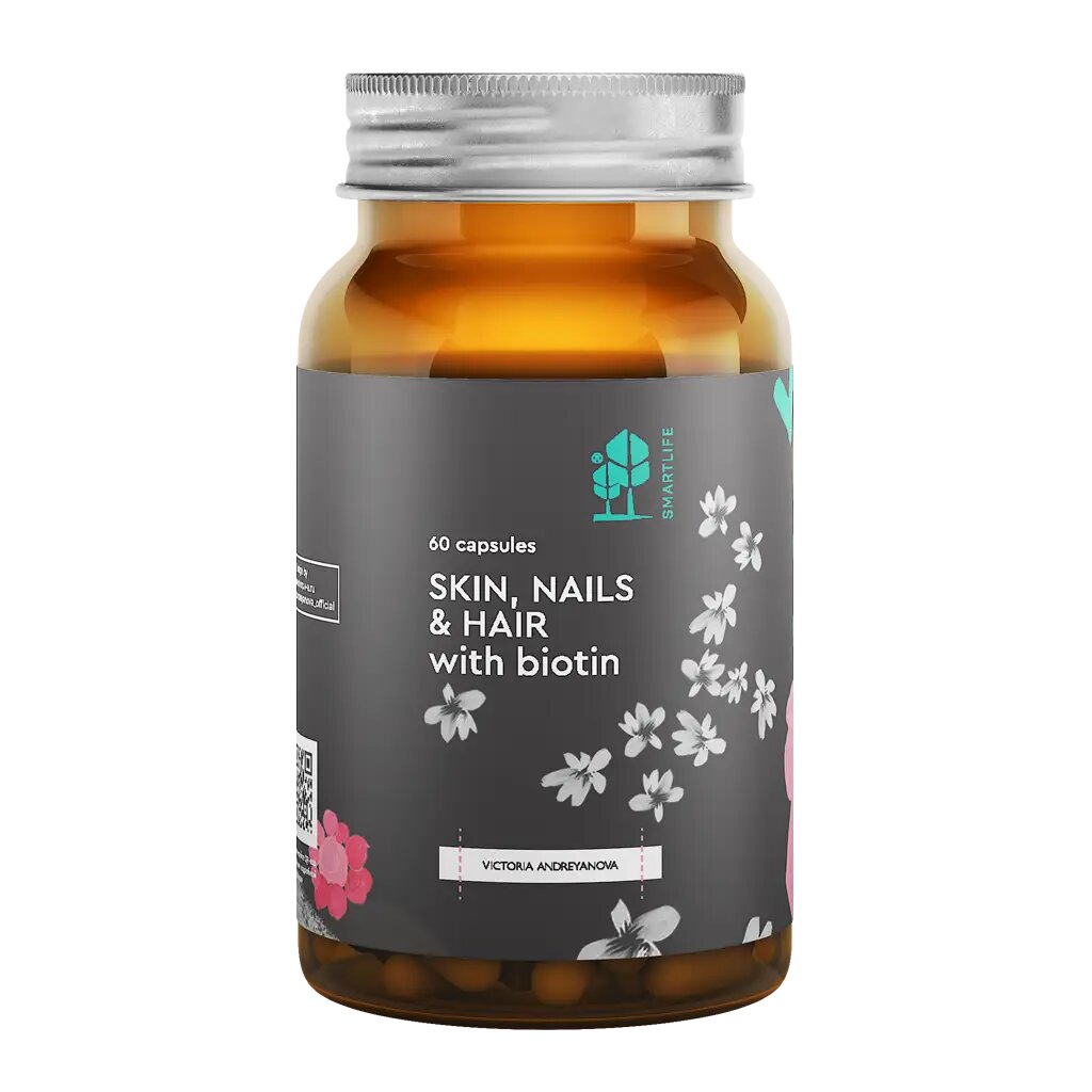 СмартЛайф Комплекс Кожа, ногти, волосы с биотином / SmartLife Skin, Nails & Hair with biotin капсулы по 800 мг 60 шт