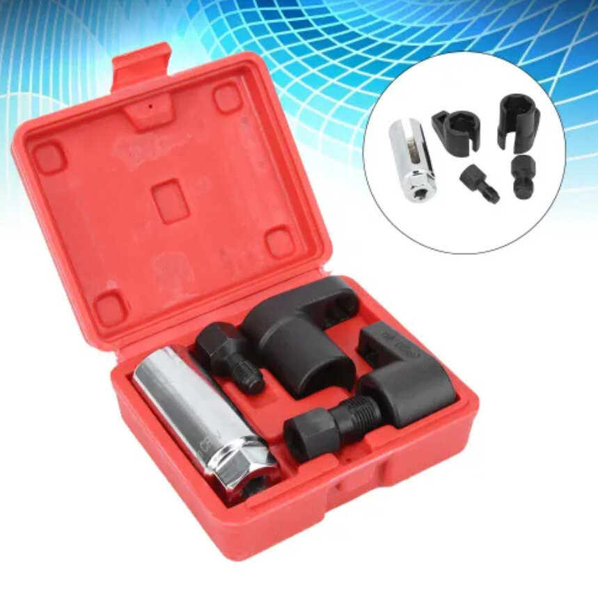 Набор съемников датчика кислорода ( Лямбда зонд) 5 штук в кейсе
