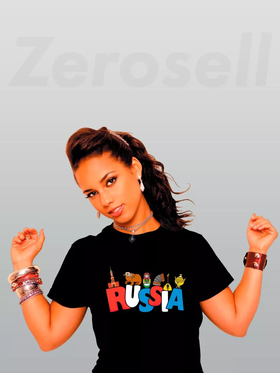 Футболка c надписью Россия Russia