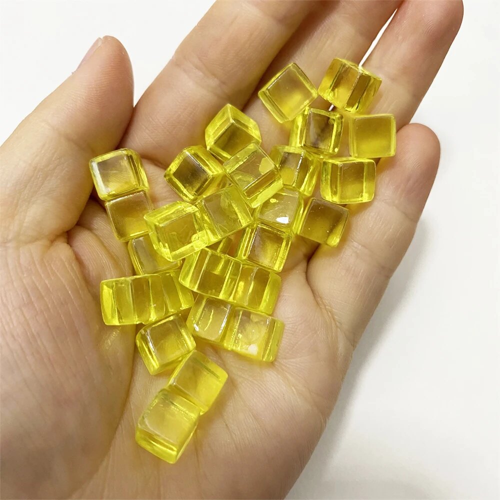 Пластиковые кубики для настольных игр 50 шт. Желтый, Желтый