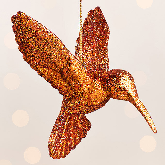 Елочная игрушка Колибри Shiny Amber 10 см, подвеска, Kurts Adler (Куртс Адлер), T1509GB