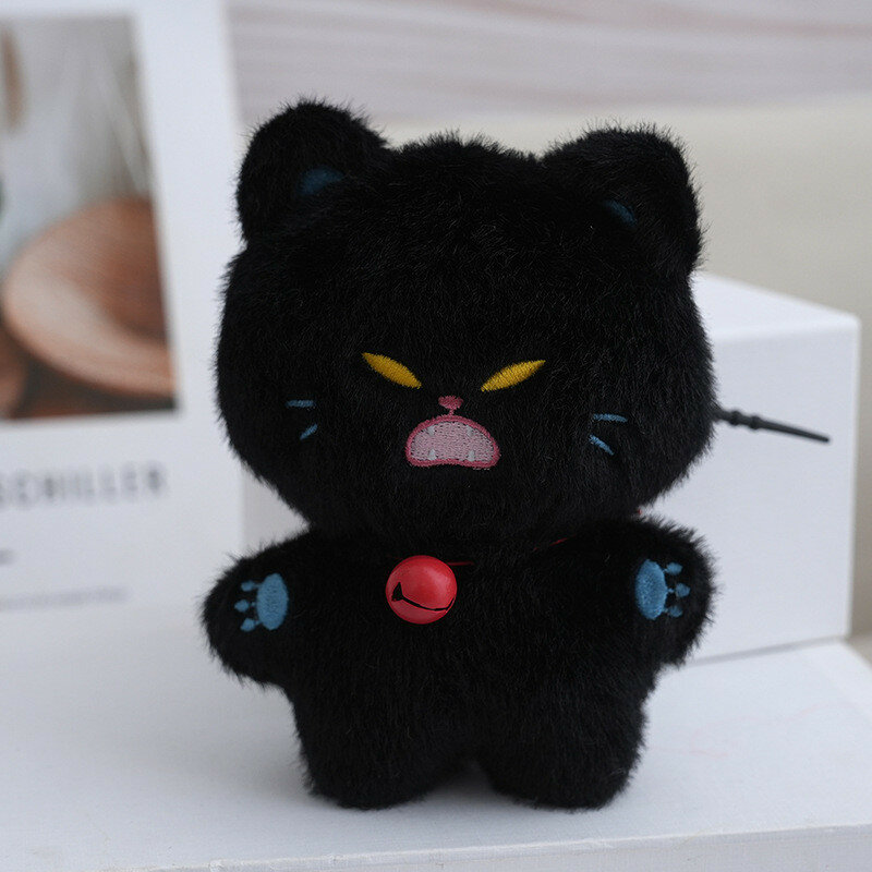 Fun and plush cat doll with charming expressions ideal for gift giving black
