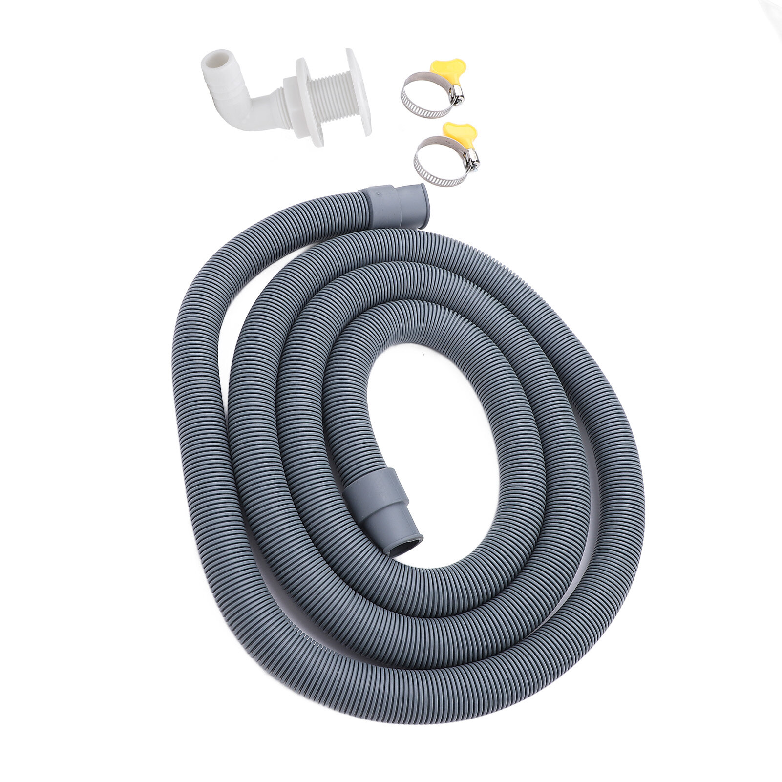 Комплект для установки трюмного насоса 750 галлонов в час, устойчивый к высокому давлению, диаметр 0,75 дюйма, шланг трюмного насоса длиной 6,56 футов с 90-градусным фитингом и обратным клапаном, белый