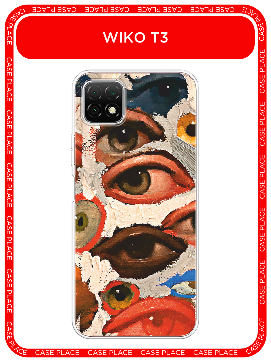 Чехол на Wiko T3 / Вико Т3 с принтом Глаза масляная живопись