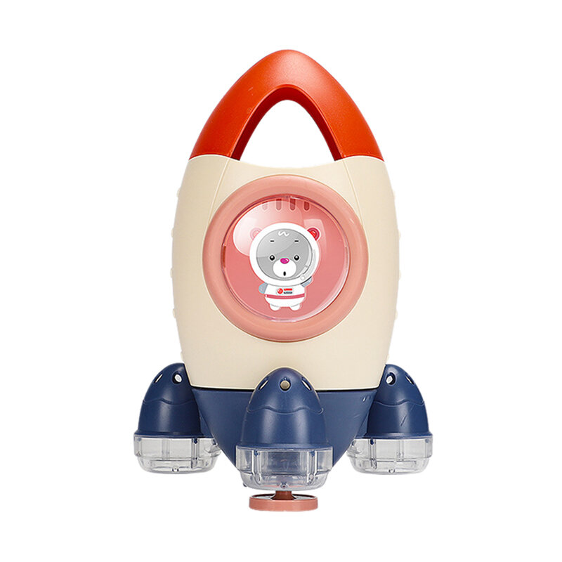 Детская игрушка-ракета для ванной комнаты, фонтан, вращающаяся игрушка-распылитель, летние пляжные игрушки, розовый цвет