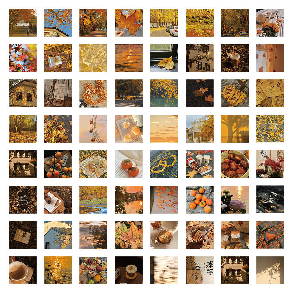 60 штук осенних наклеек с ароматом апельсина и грейпфрута, украшение для ручной работы, наклейки для