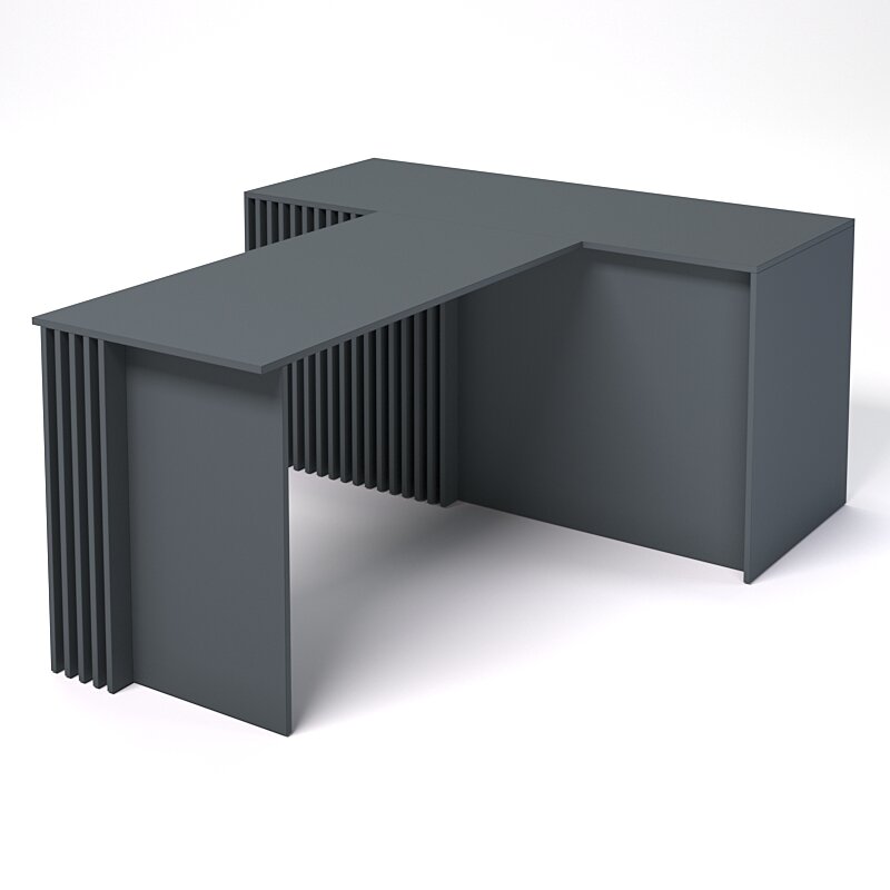 Стол руководителя №7 с приставкой брифингом, Темно-Серый. Производитель товара - компания Westcom.