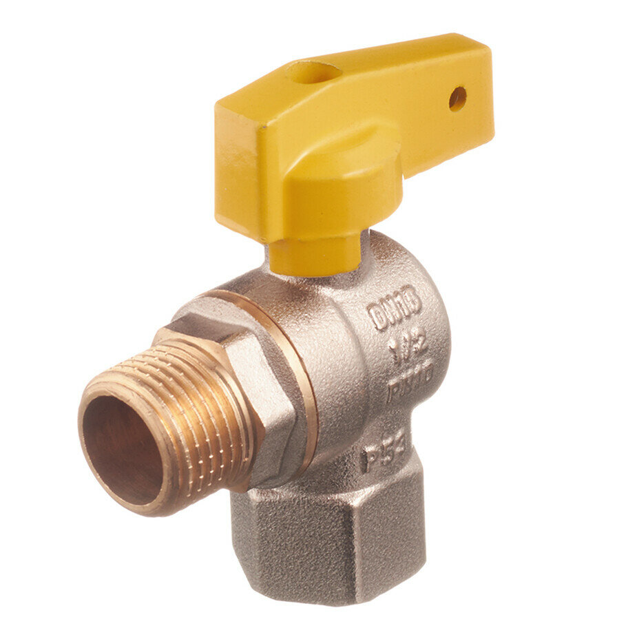 Кран шаровой газовый 1/2 ВР(г) х 1/2 НР(ш) бабочка угловой