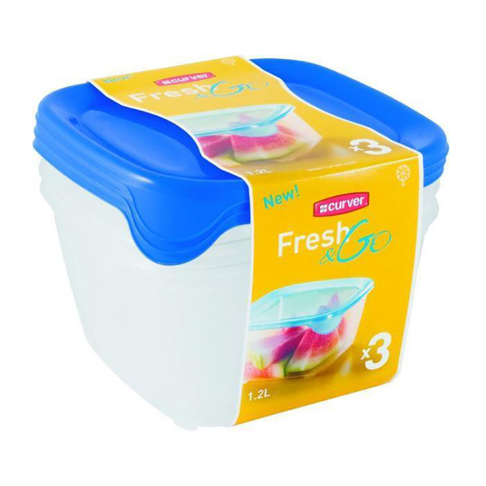 Набор контейнеров для продуктов Fresh & Go Curver 8560, 8560 голуб/желт