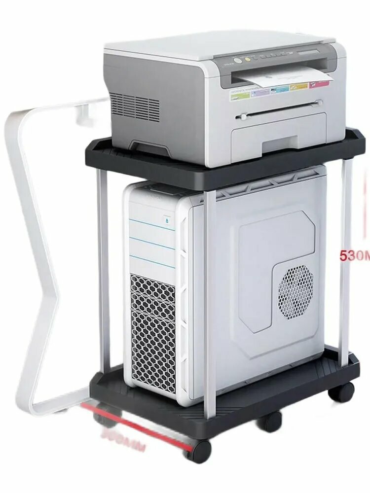 Подставка для системного блока, двухъярусная, универсальные колёса, с тормозом