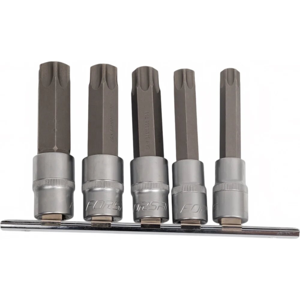 Набор головок-бит Torx 6‑гранных Forsage F-40914L (5 шт, 1/2 дюйма) квадратный подпружиненный шарик из прочного сплава