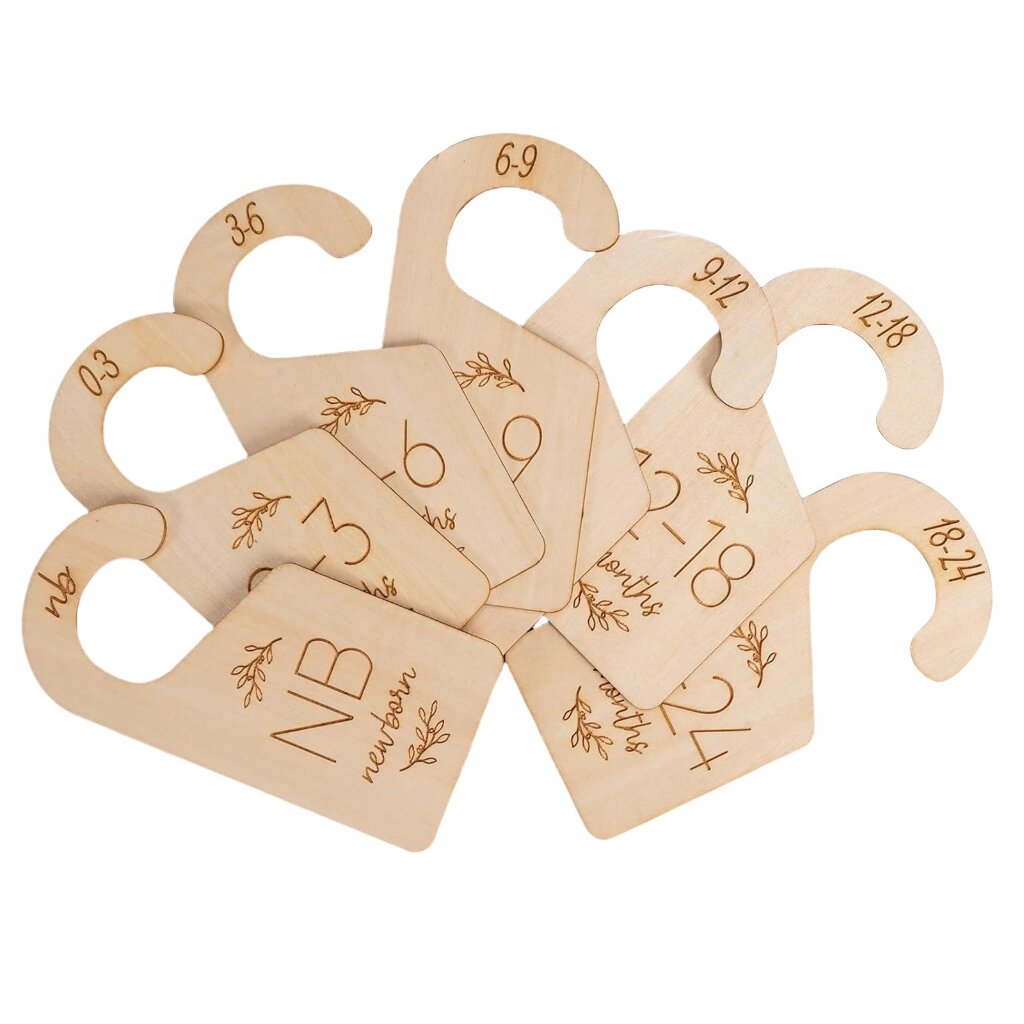 Деревянные Разделители Размера Шкафа Вешалка Для Детской Одежды с Выгравированным Номером Органайзеры Размера Детского Шкафа для Новорожденных