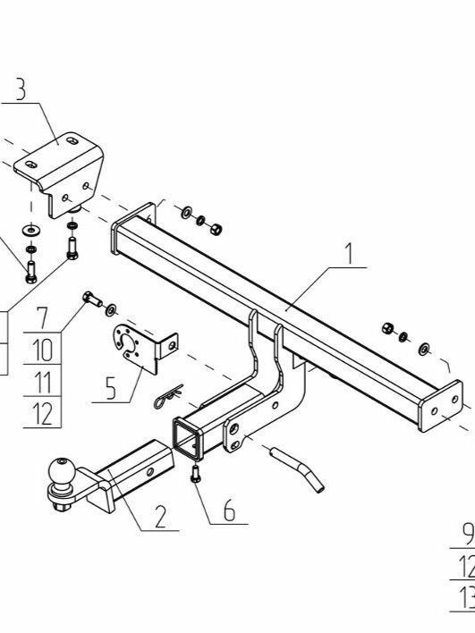 Фаркоп для авто Инфинити QX50(2018-), без подрезки бампера. Автос. IF02B