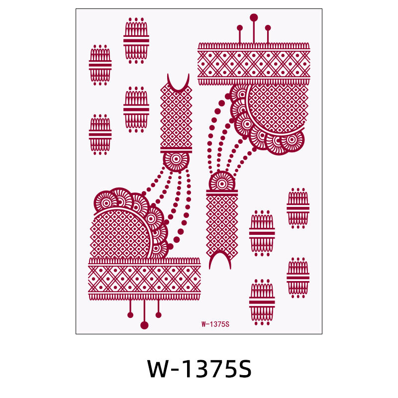 Татуировка хной W-1375S, водонепроницаемая, 148x208мм