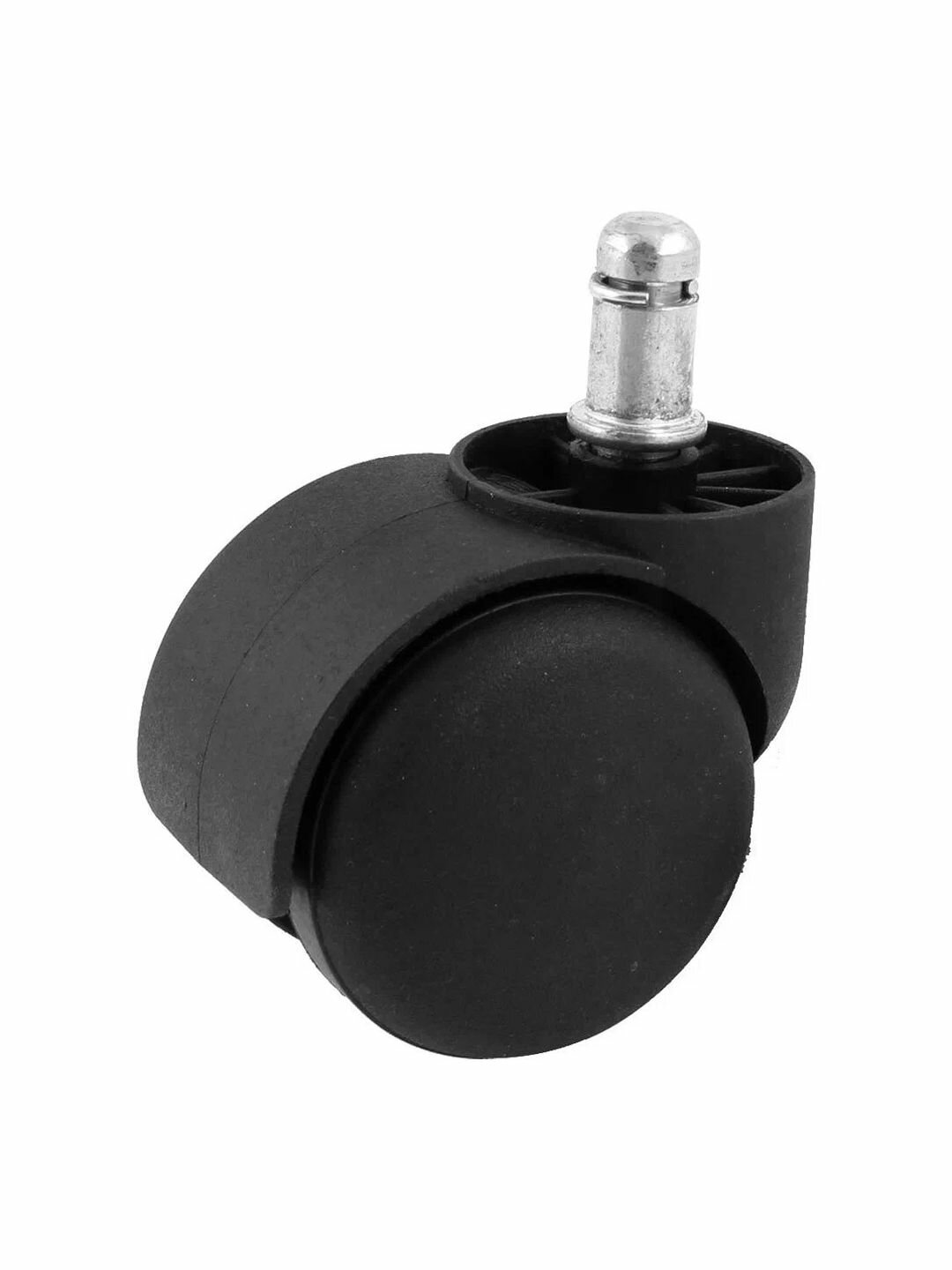 Колесо мебельное пластиковое FURNI d50 со штоком с резиновым ободом, черный