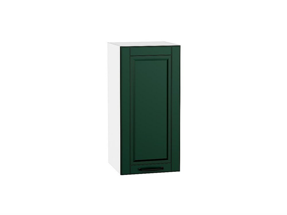 VVT Кухонный Шкаф верхний с 1-ой дверцей Дублин Белый, Special Green, 720, 350, каркас ЛДСП Белый, фасад МДФ Special Green, 716*350*318