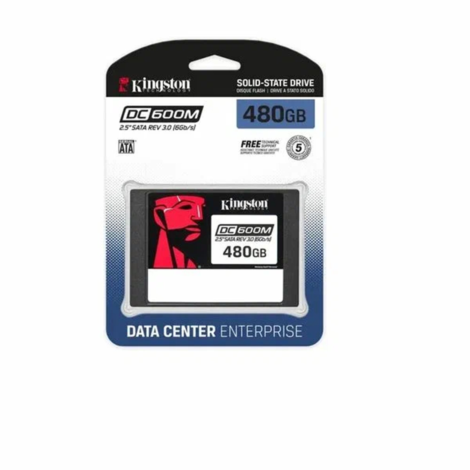 Твердотельный накопитель Kingston SEDC600M, 480ГБ, 2.5", SATA, TLC