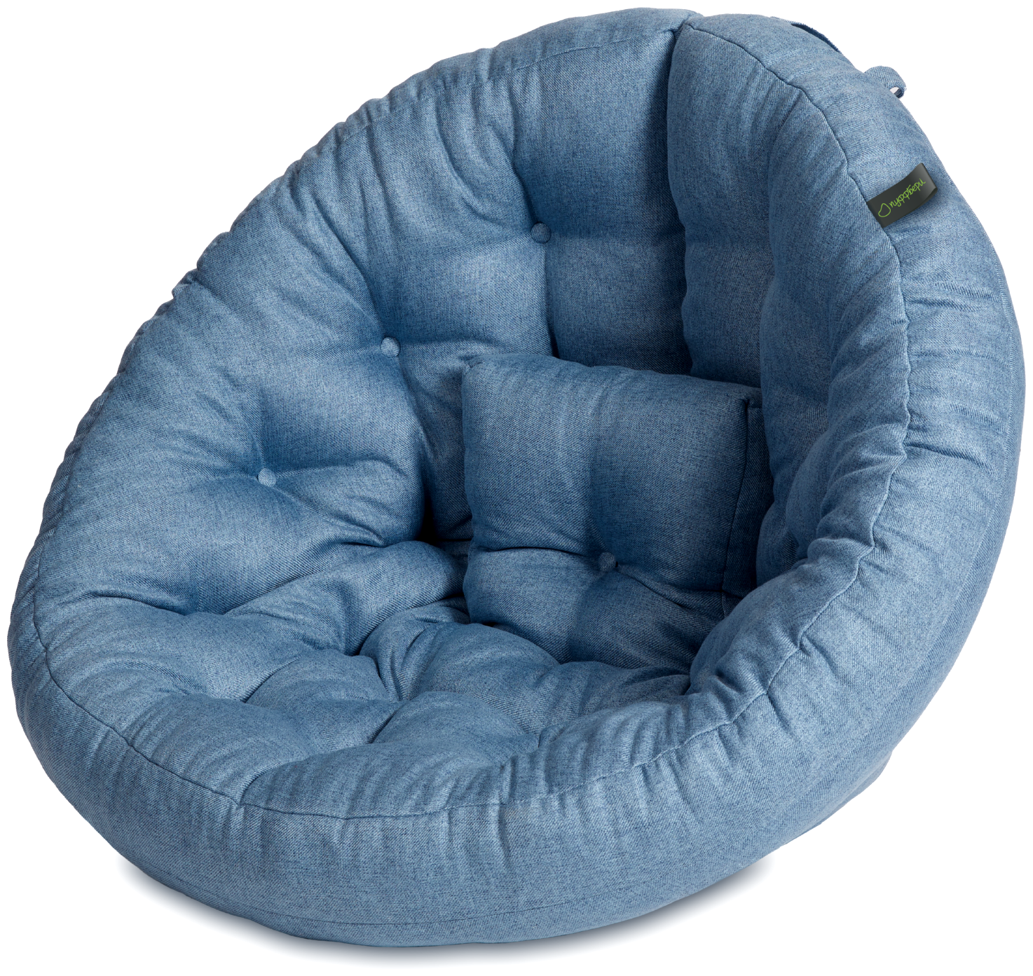 Кресло-матрас Пуффбери «Оустер» (Футон), размер большой, Жаккард Небесно-голубой