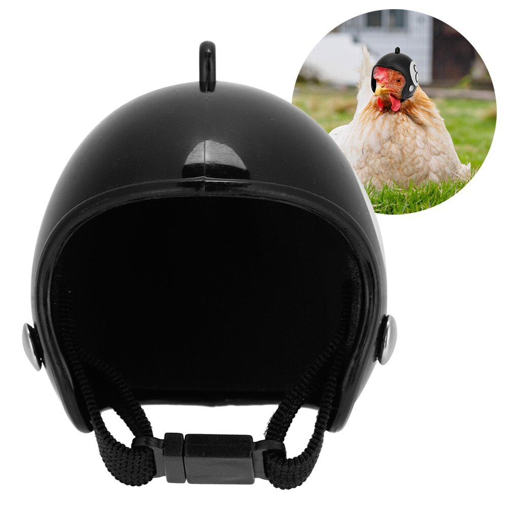 Куриный шлем, забавная защитная каска для курицы, защитная шляпа для птиц, капюшон, аксессуар для курицы, черный 8