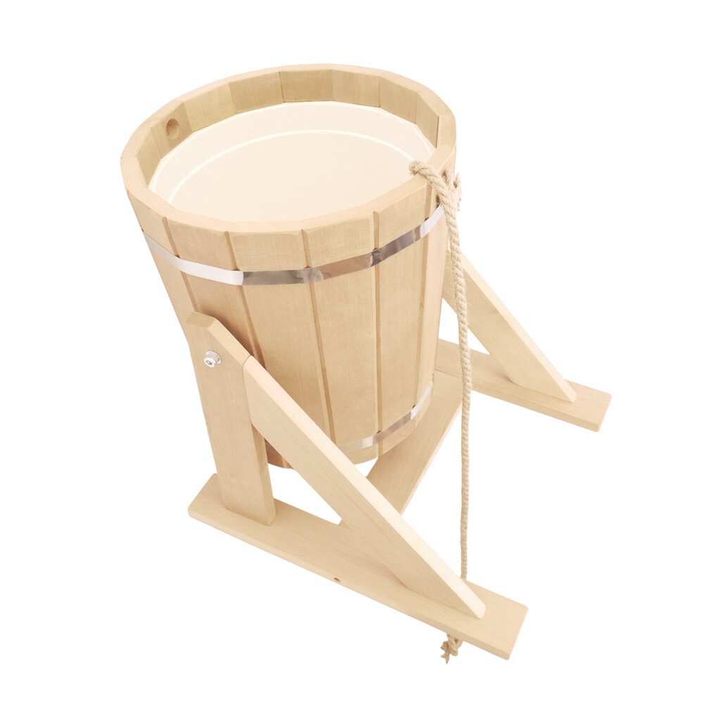 Обливное ведро для бани 15 литров с пластиковой вставкой термо ольха (ОВПТ-15)