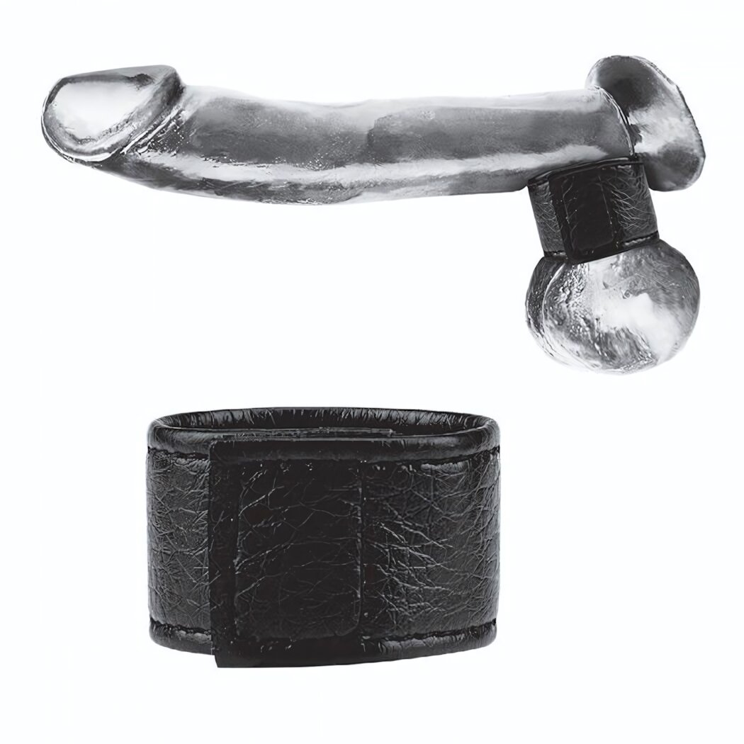 Утяжка на мошонку 'Velcro Ball Stretcher', черная, PVC, 2.5см