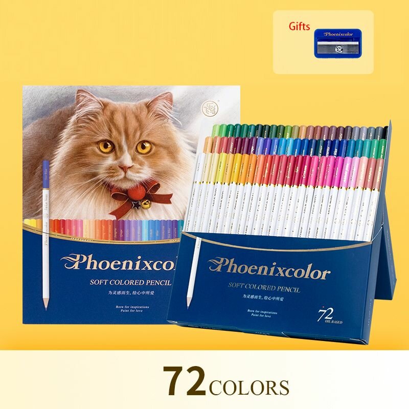 Карандаши цветные xsyoo 36/48/72 набор для рисования китайский стиль масляные точилка карандашей художника принадлежности