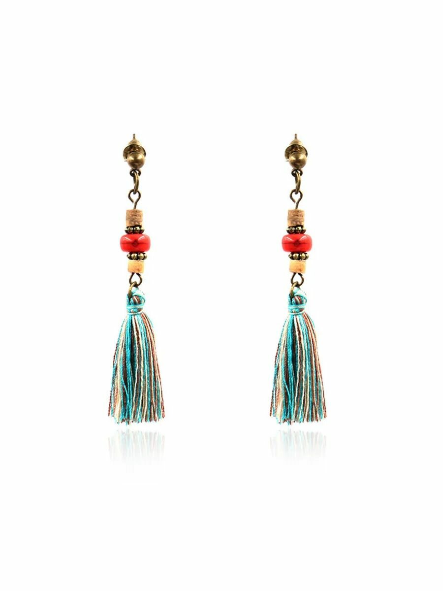 Серьги, эмаль, бирюза синтетическая