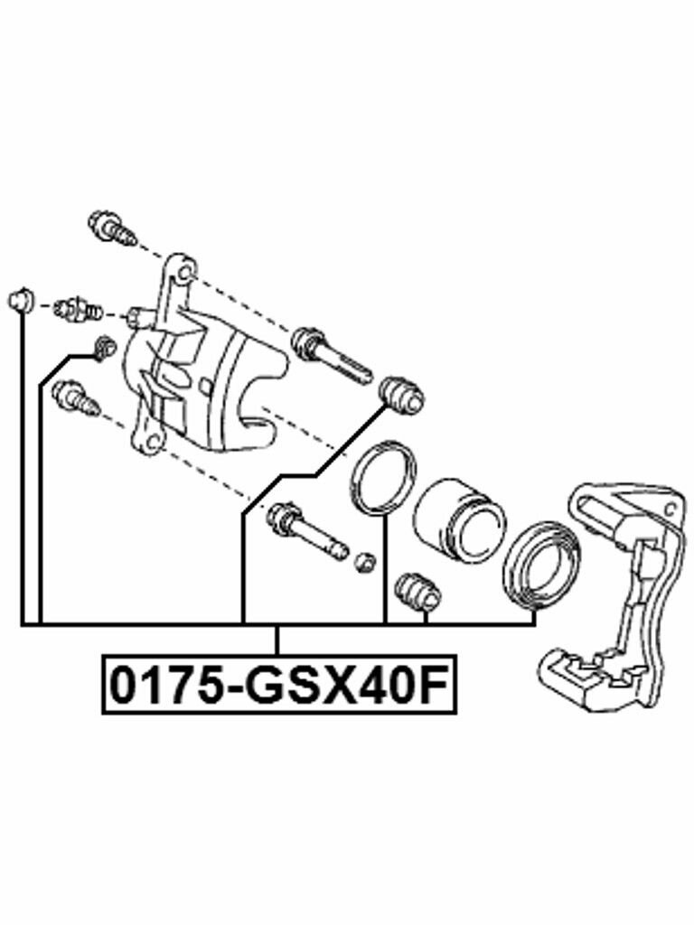 Ремкомплект суппорта тормозного переднего (на обе стороны) LEXUS, TOYOTA 0175-GSX40F FEBEST.